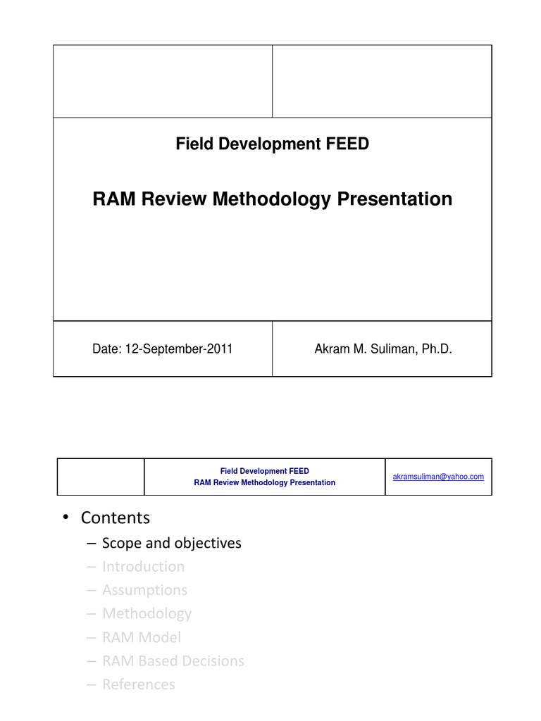RAM Review Methodology Guide | PDF | Reliability Engineering | Systems ...