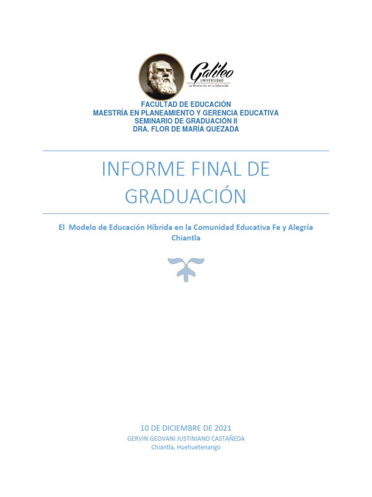 Informe Final de Graduación | PDF | Enseñando | Aprendizaje