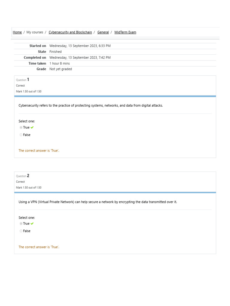 MidTerm Exam - Attempt Review | PDF | Security | Computer Security