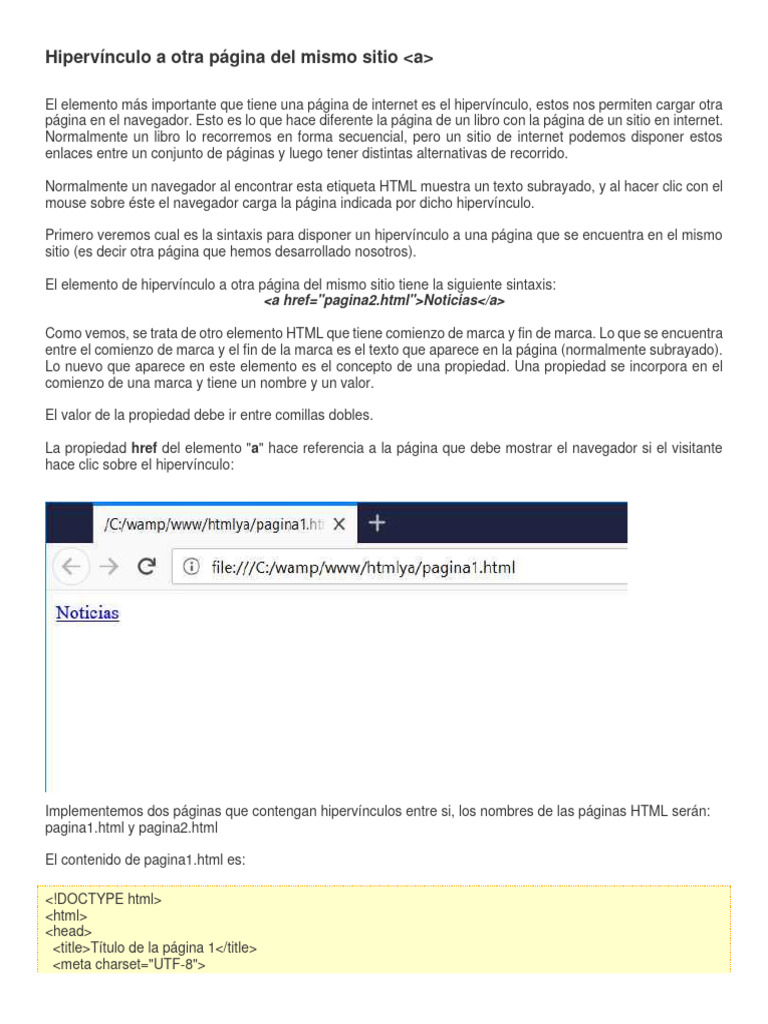 Hipervínculos | PDF | Hipervínculo | HTML