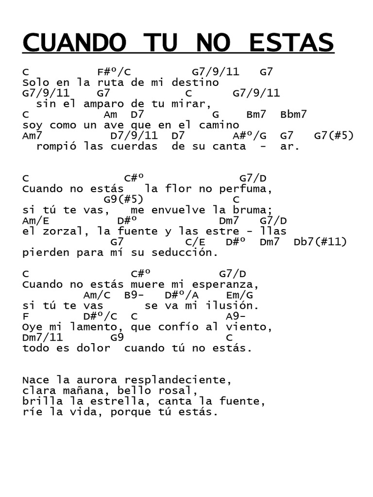 CUANDO TU NO ESTAS ACORDES- | PDF