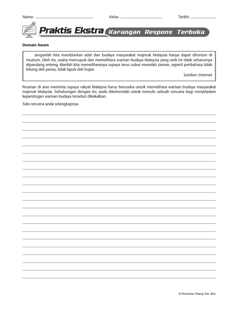 18 Praktis Ekstra Karangan Respons Terbuka (1) | PDF