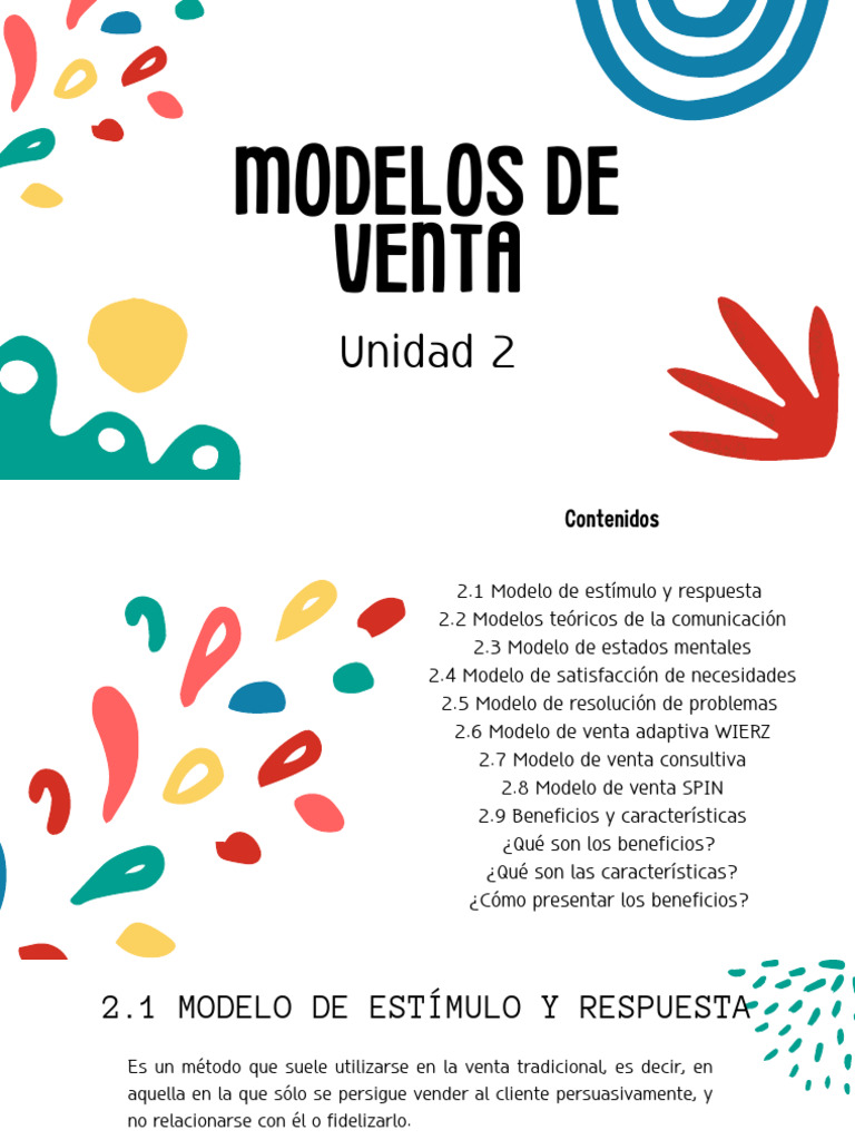 UNIDAD 2. Modelos de Venta - 20230914 - 133829 - 0000 | PDF | Marketing | Conceptos psicologicos