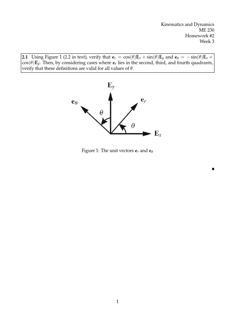 ME230 2014S Homework 02 Solution | PDF | Acceleration | Force