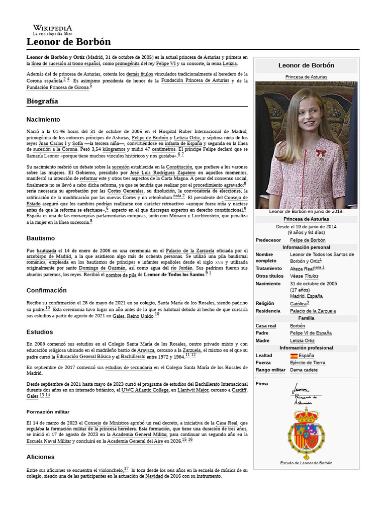 Leonor de Borbón | PDF | España | Regalías