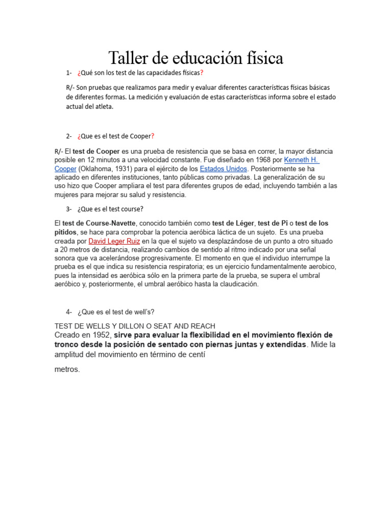 Taller de Educación Física | PDF