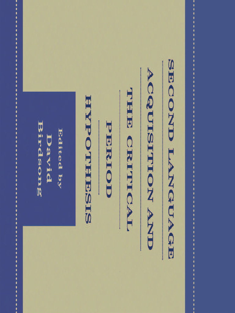 David Birdsong Second Language Acquisit | PDF | Language Acquisition | Human Communication
