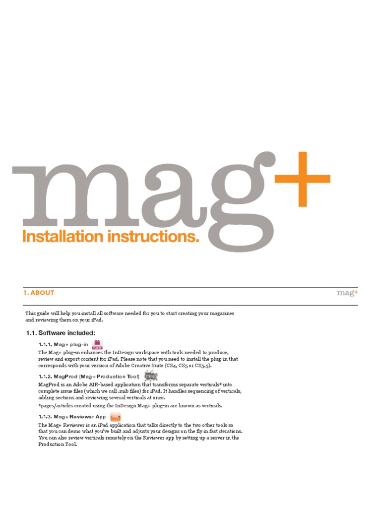 MagPlus Installation Instructions | PDF | Adobe In Design | I Pad