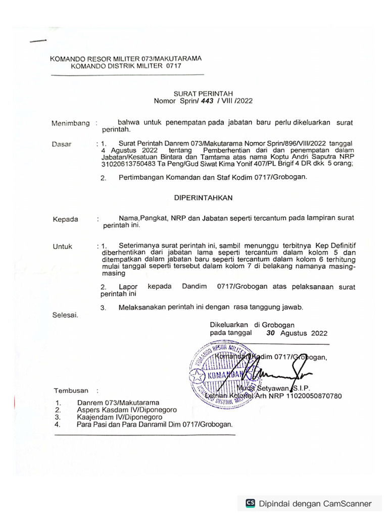 Surat Perpindahan Ortu | PDF