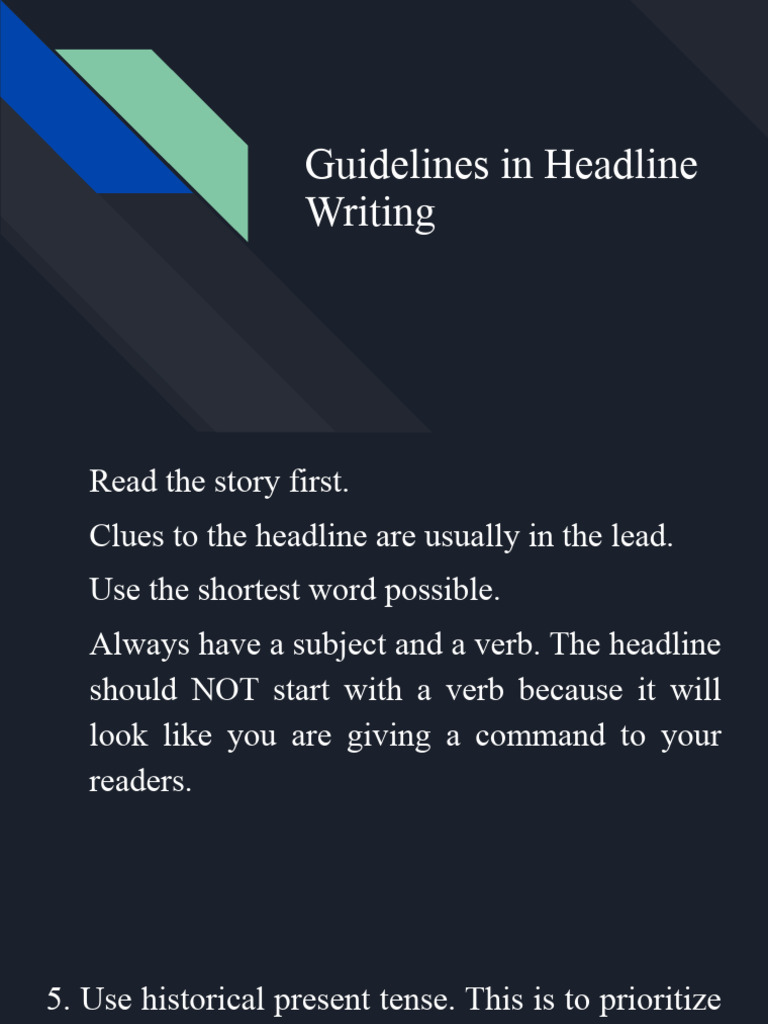 Guidelines in Headline Writing | PDF | Language Arts & Discipline