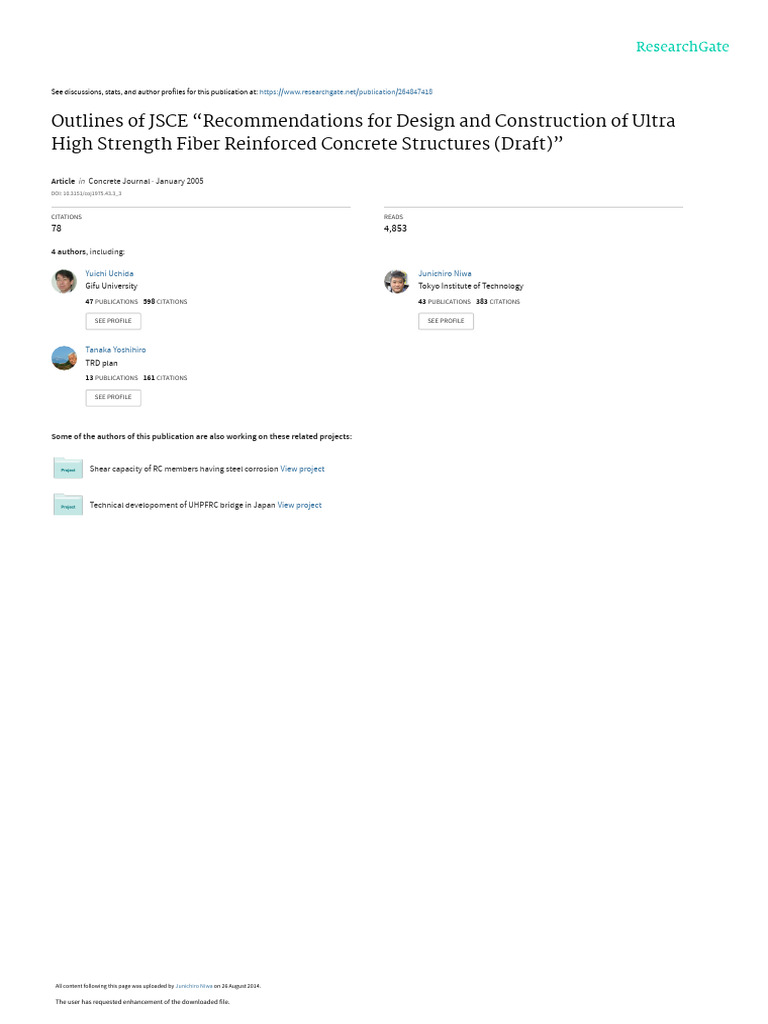 Outlines of JSCE Recommendations For Design and Co | PDF | Concrete ...