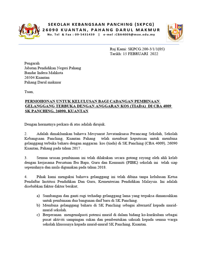 Contoh Surat PGB Untuk Permohonan Kelulusan Pemutihan | PDF