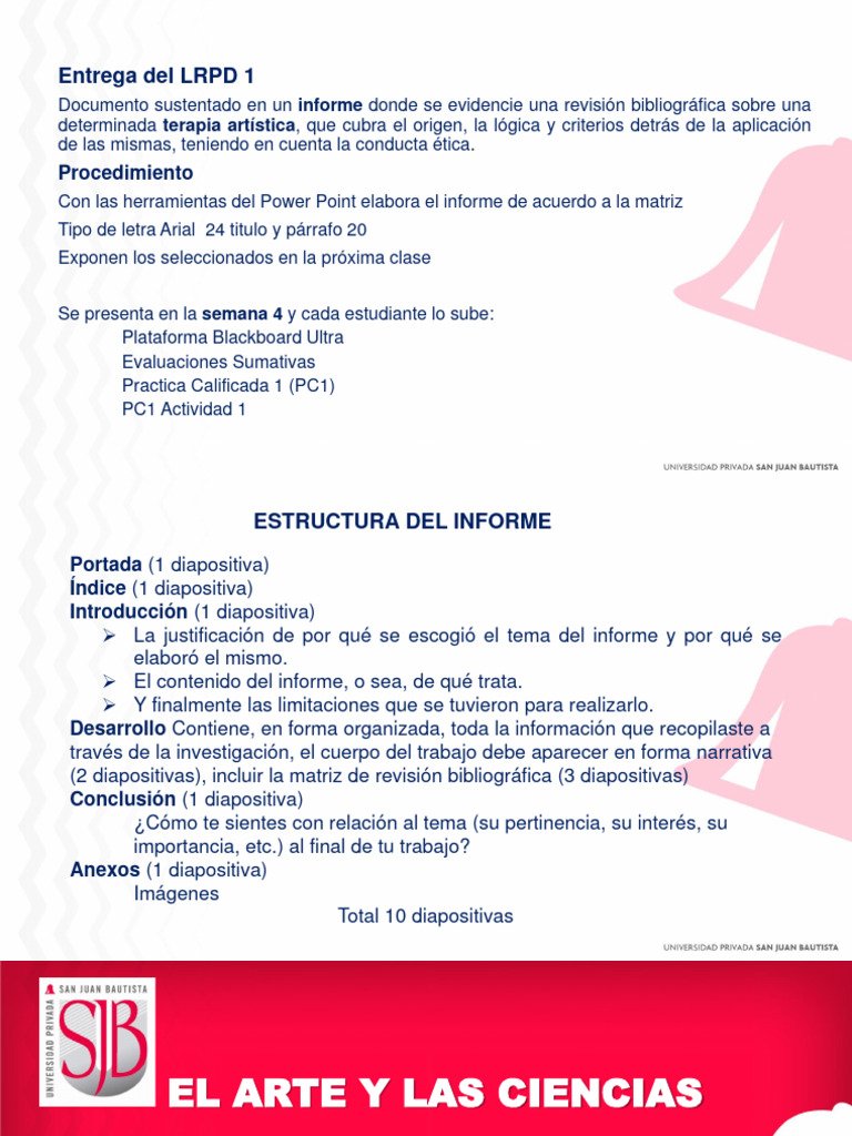 Informe sobre Terapia Artística LRPD | PDF | Ciencia y matemáticas