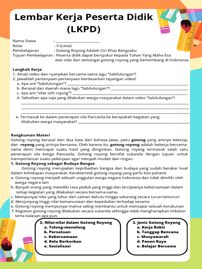 Lembar Kerja Peserta Didik LKPD | PDF