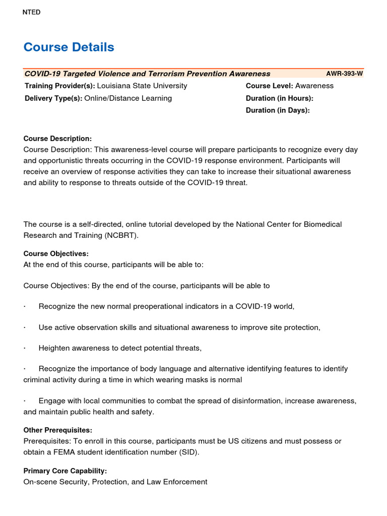 AWR-393-W Course Details | PDF