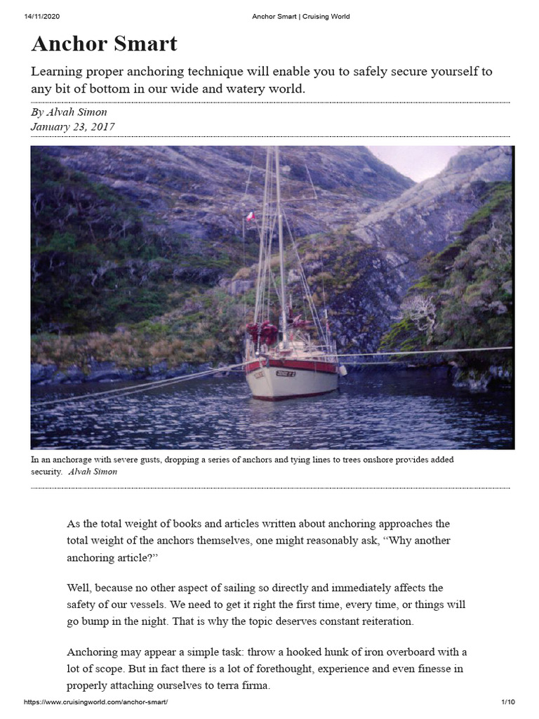 Anchor Smart - Cruising World | PDF | Anchor