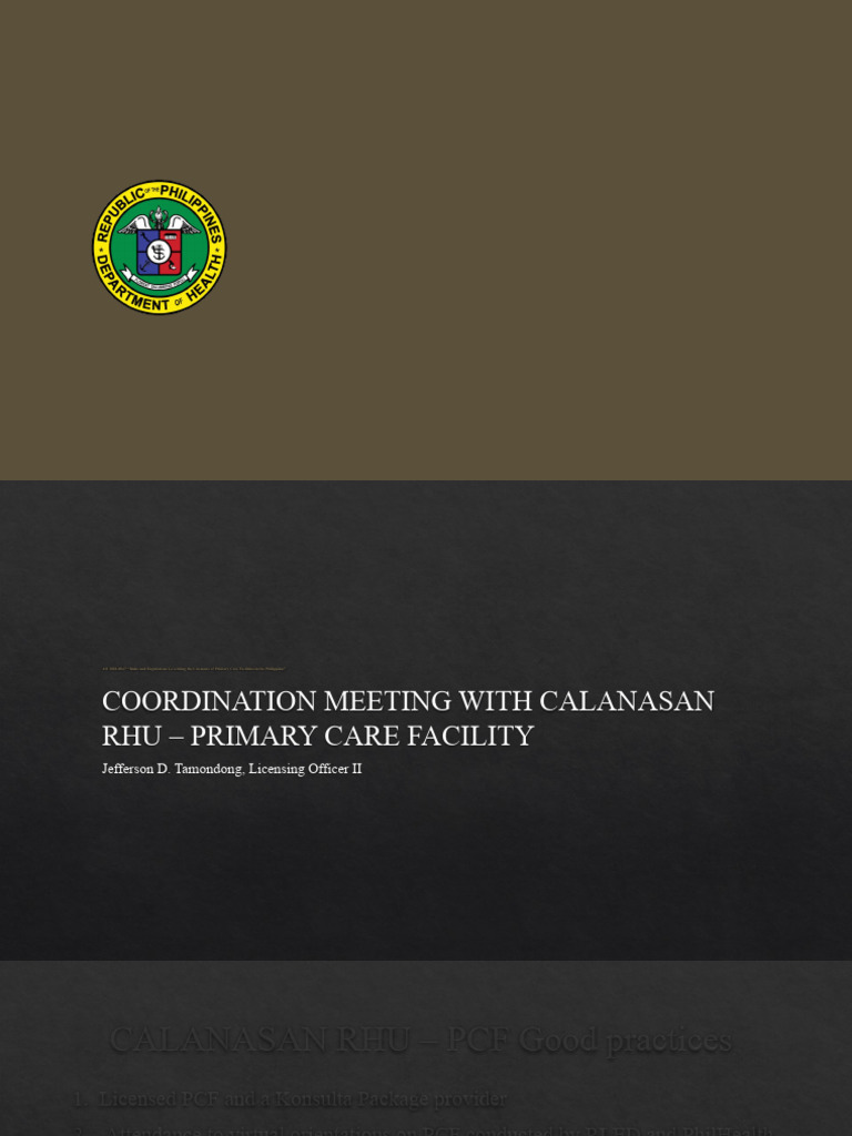 Calanasan Pcf Coordination Meeting | PDF | Health Care | Primary Care