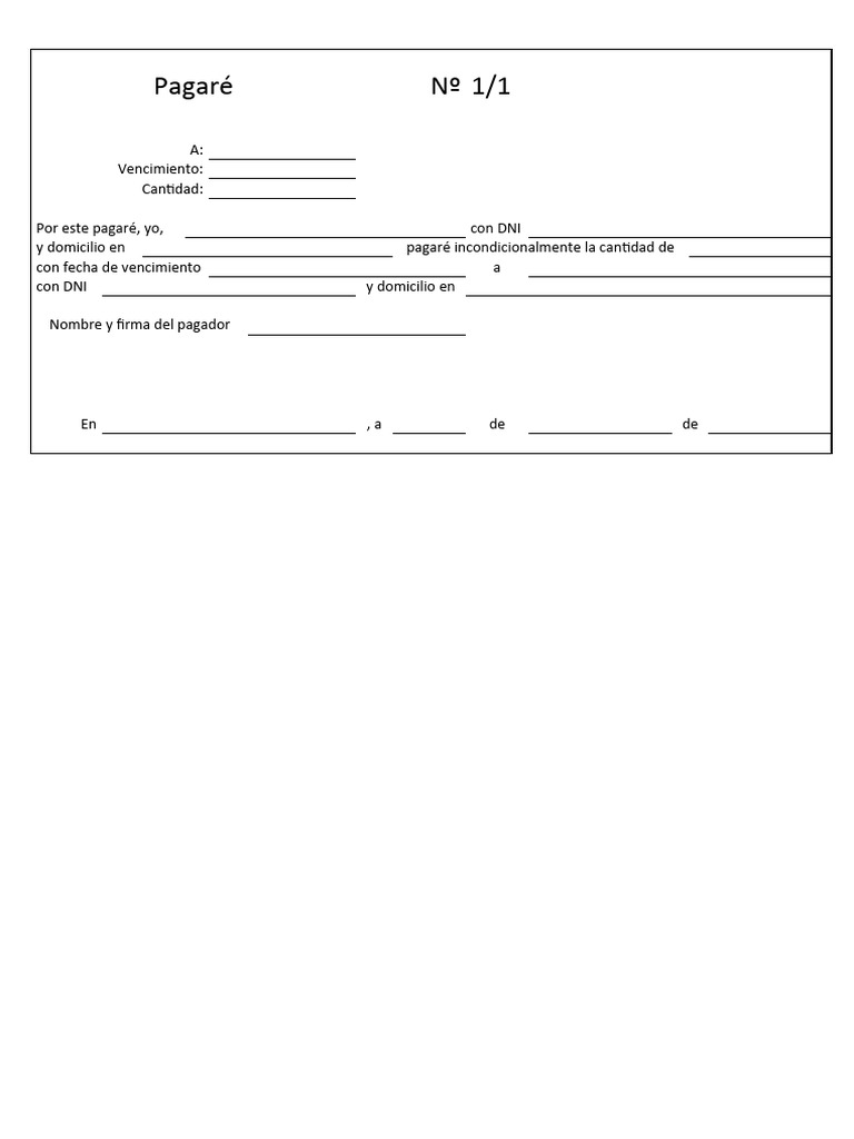 Modelo Pagare Word Pdf