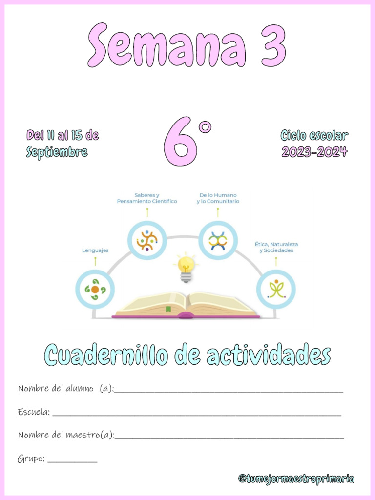 6° Cuadernillo Semana 3 ?tumejormaestro23-24 | PDF