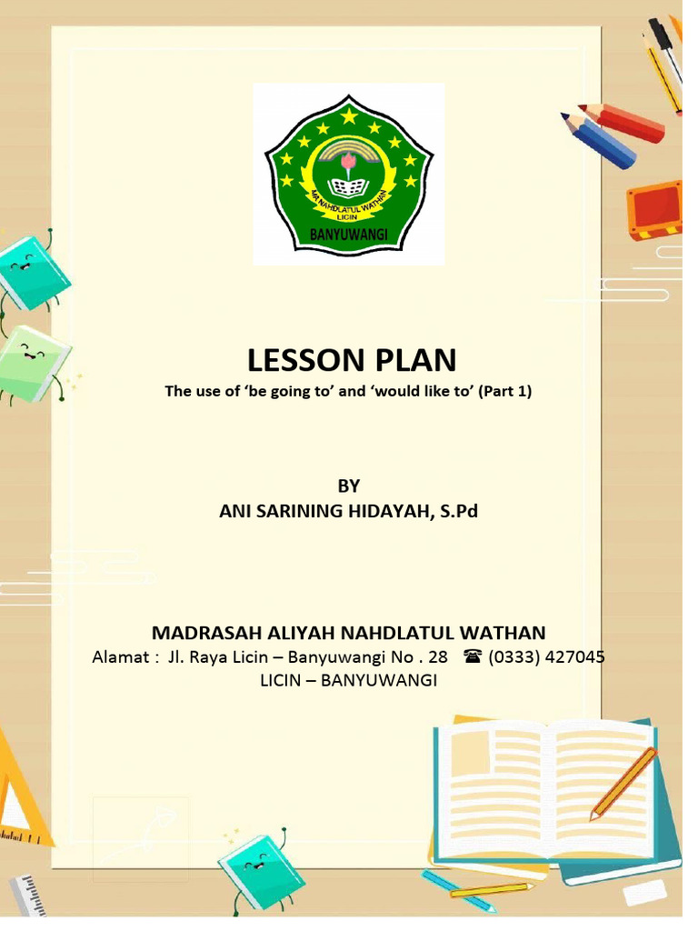 Ani Sarining Hidayah Lesson Plan | PDF | Part Of Speech | Language Mechanics