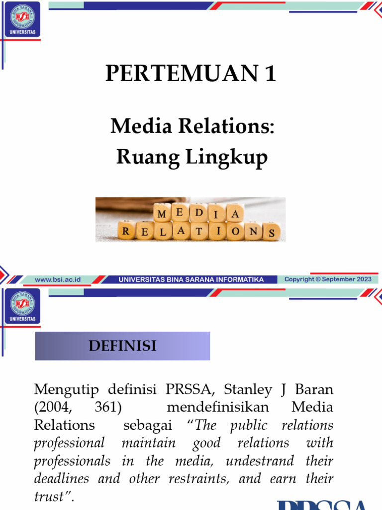 Tujuan dan Definisi Media Relations | PDF | Ilmu Sosial