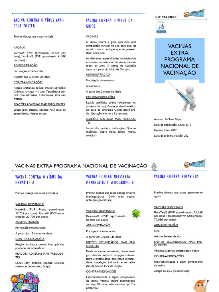 Vacinas Extra Pnv-Ajuda Na Tomada de Decisoes | PDF | Vacinas | Gripe