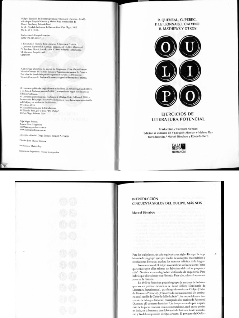 M. Bénabou - Cincuenta Siglos de Oulipo | PDF