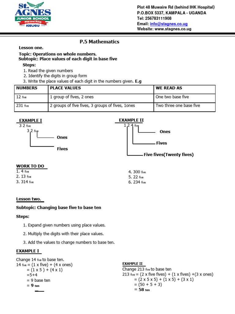 Base 5 Addsubtract | PDF | Encodings | Notation