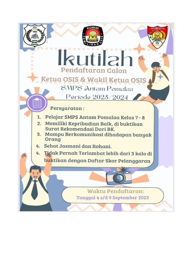 banner pendaftaran ketua osis | PDF