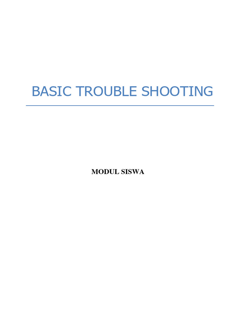 Basic Trouble Shooting | PDF