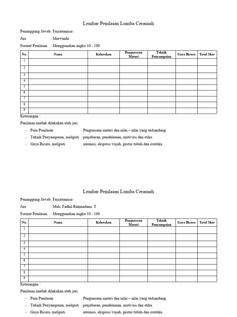 Penilaian Ceramah | PDF | Karier & Perkembangan