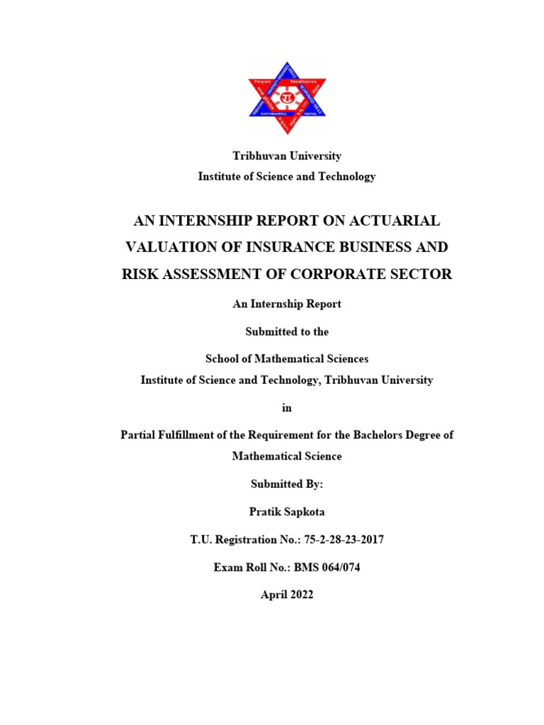 Final Intern Report | PDF | Actuary | Insurance