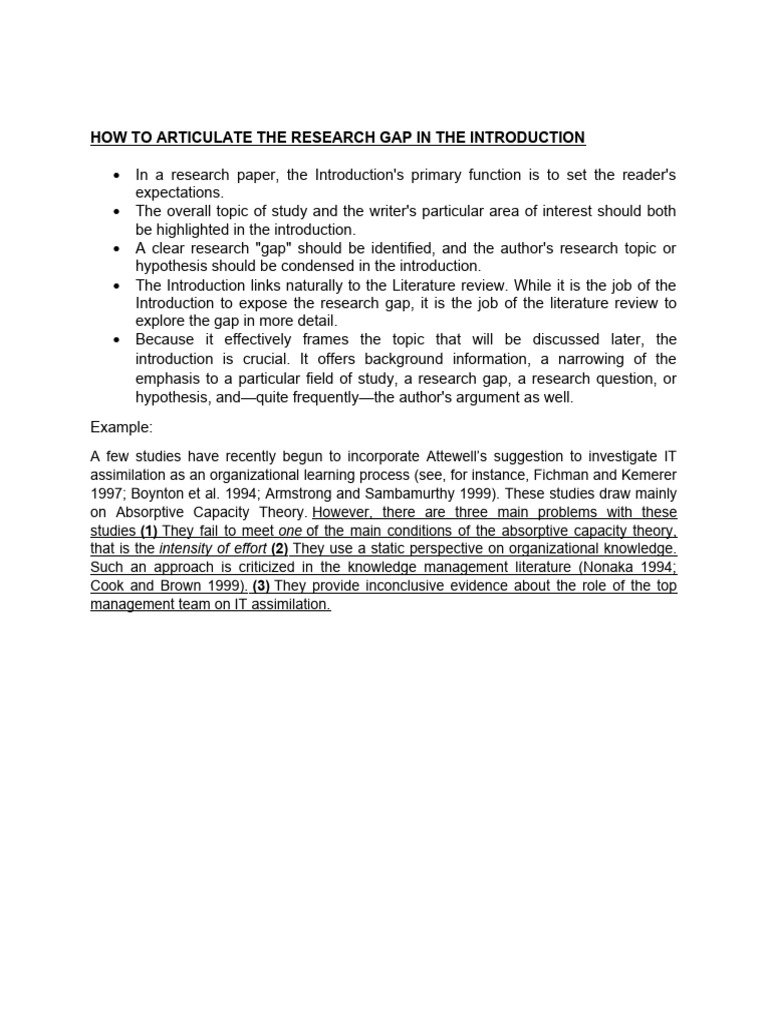 How To Articulate The Research Gap in The Introduction | PDF | Science & Mathematics