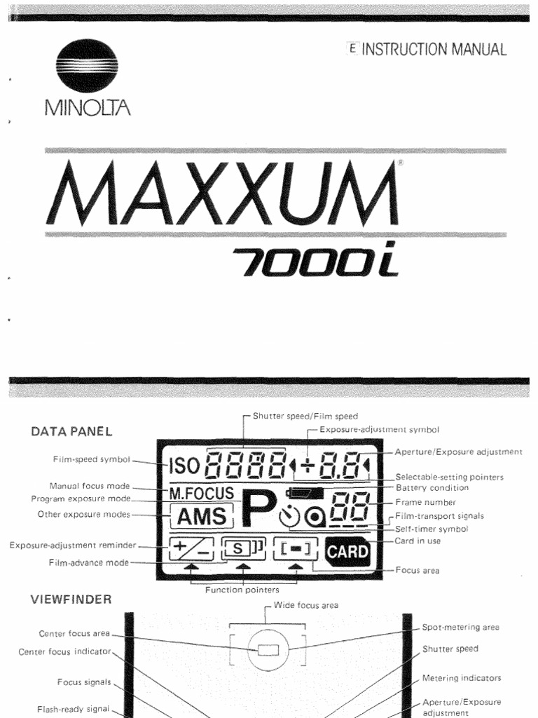Minolta Dynax 7000i EN | PDF