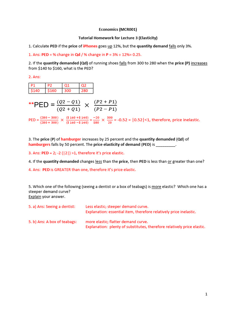 Tutorial 3 | PDF | Demand | Elasticity (Economics)