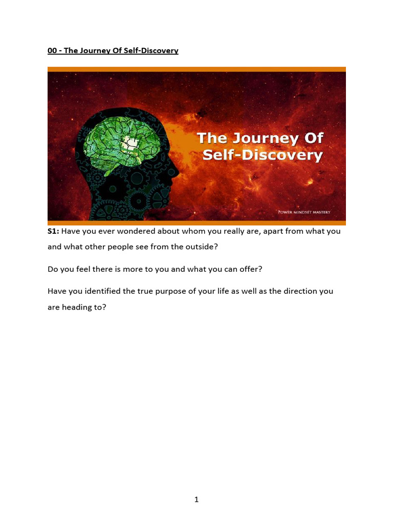 Journey of Self-Discovery Guide | PDF | Psychology | Psychological Concepts