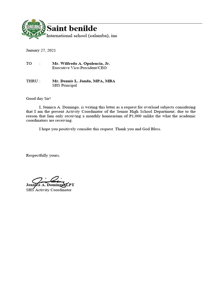 Request Letter | PDF