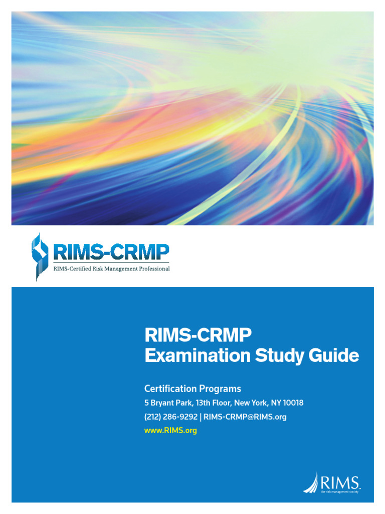Rims CRMP Examination Study Guide | PDF | Risk | Risk Management