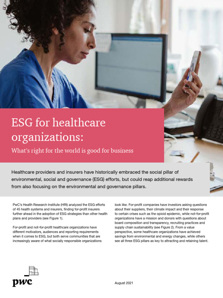 PWC Esg Health Insights Health Org | PDF | Corporate Social ...
