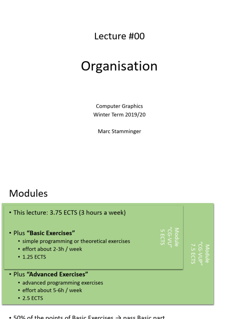 00 N Organisation | PDF | Rendering (Computer Graphics) | Texture Mapping