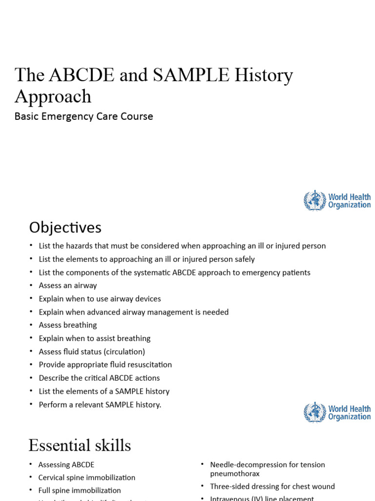 WHO Basic Emergency Care | PDF | Breathing | Injury