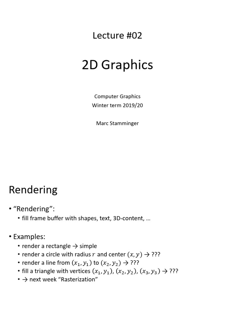 02 - 2D Graphics | PDF | 2 D Computer Graphics | Euclidean Space