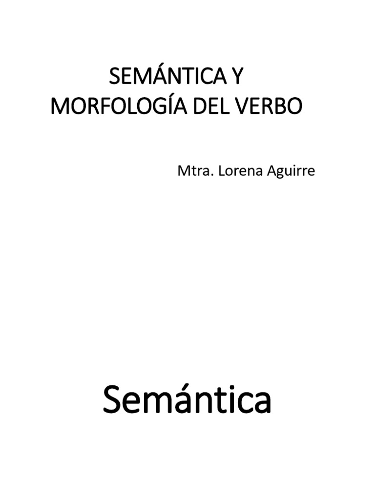 Morfología Del Verbo Pdf Verbo Asunto Gramática