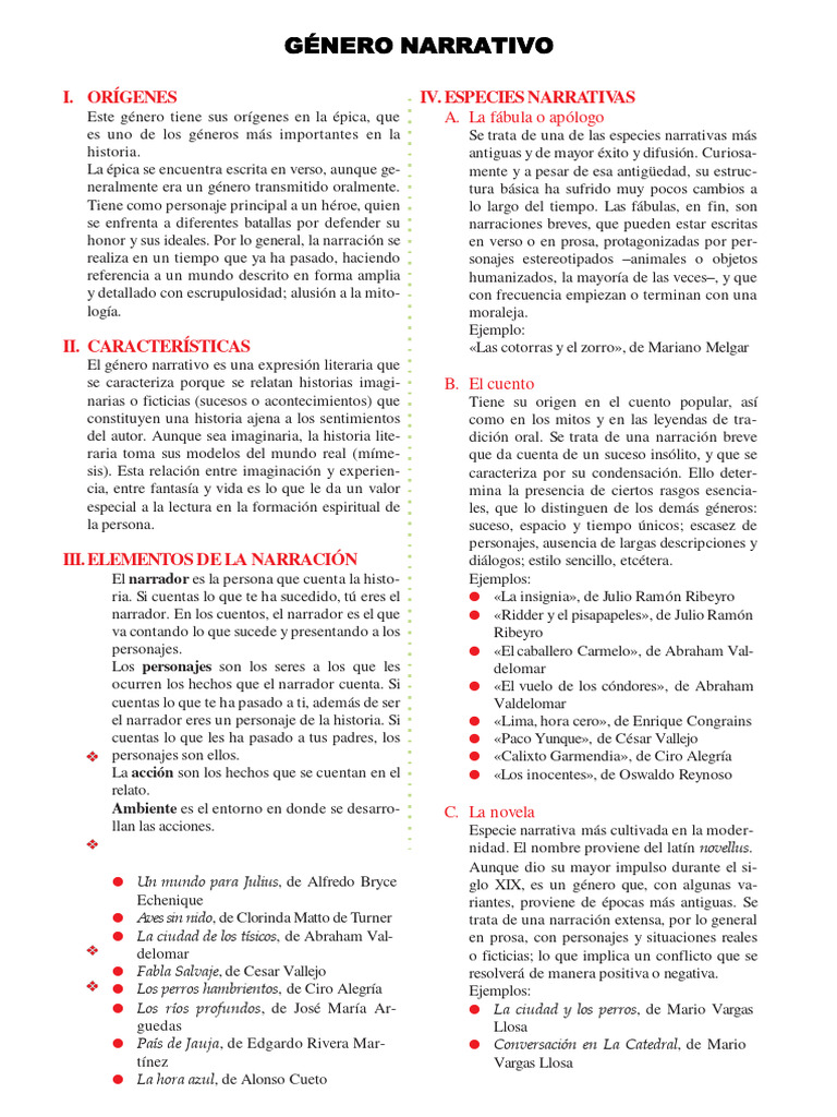 Genero Narrativo | PDF | Narración | Poesía épica