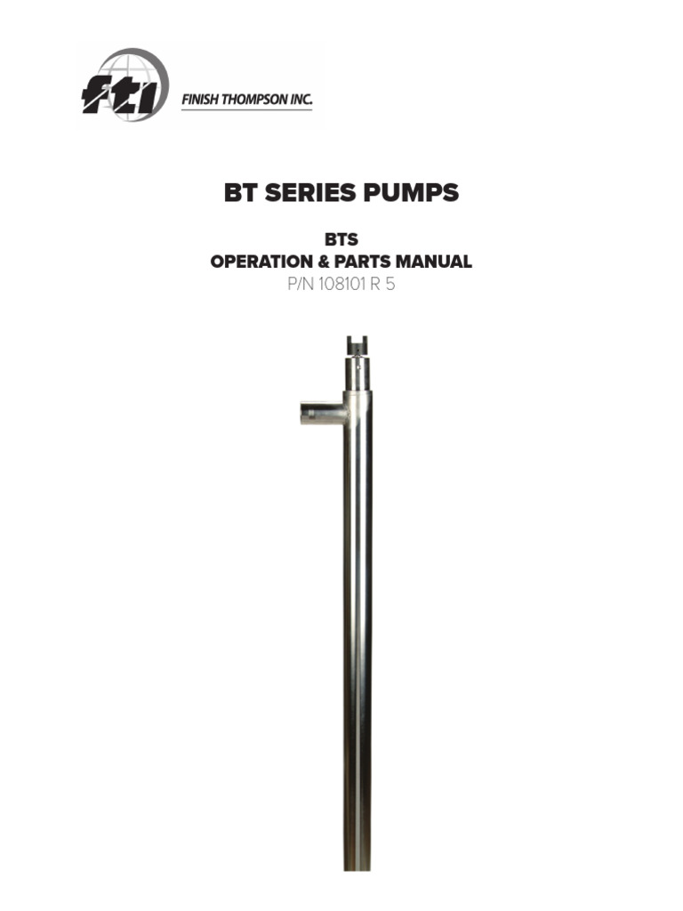BT Series Pump Operation Manual | PDF | Pump | Mechanical Engineering