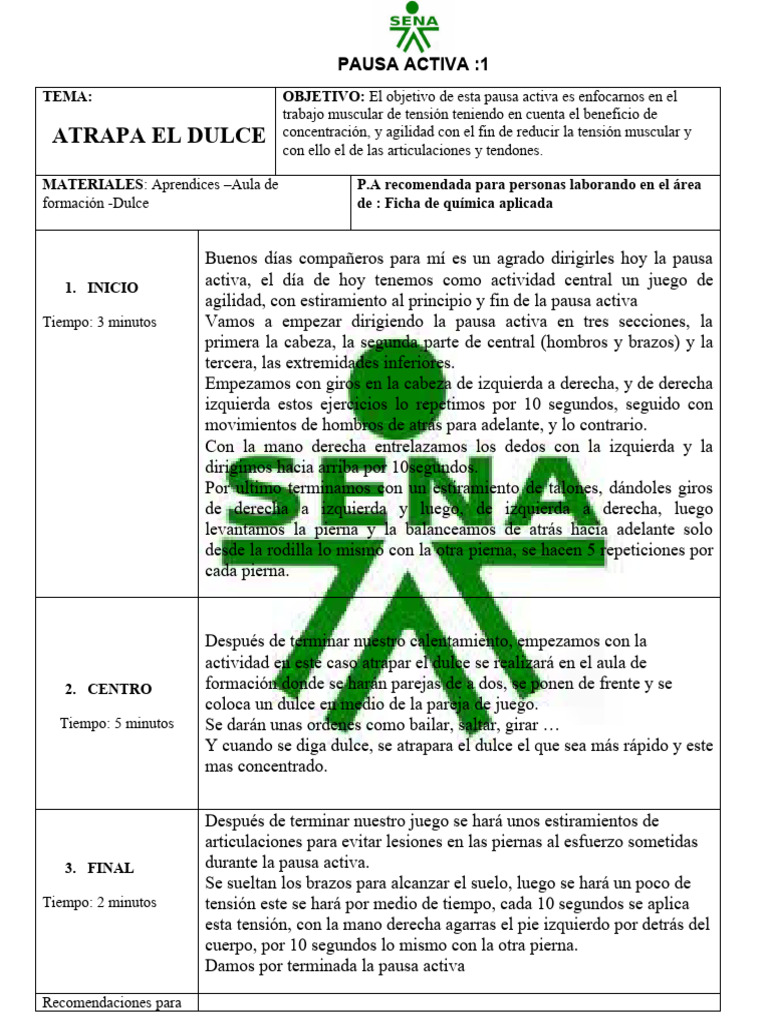 Pausa Activa | PDF | Mano