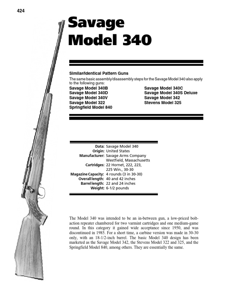 424: Savage Model 340 | PDF