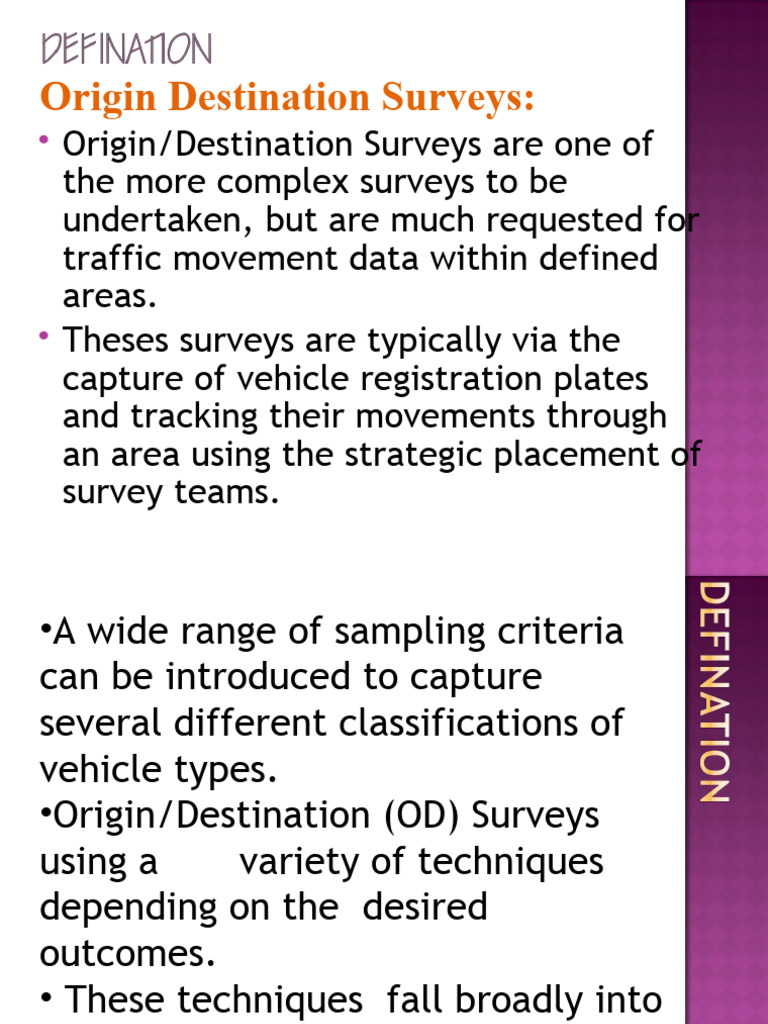 Origin-Destination Survey Techniques | PDF | Business | Computers