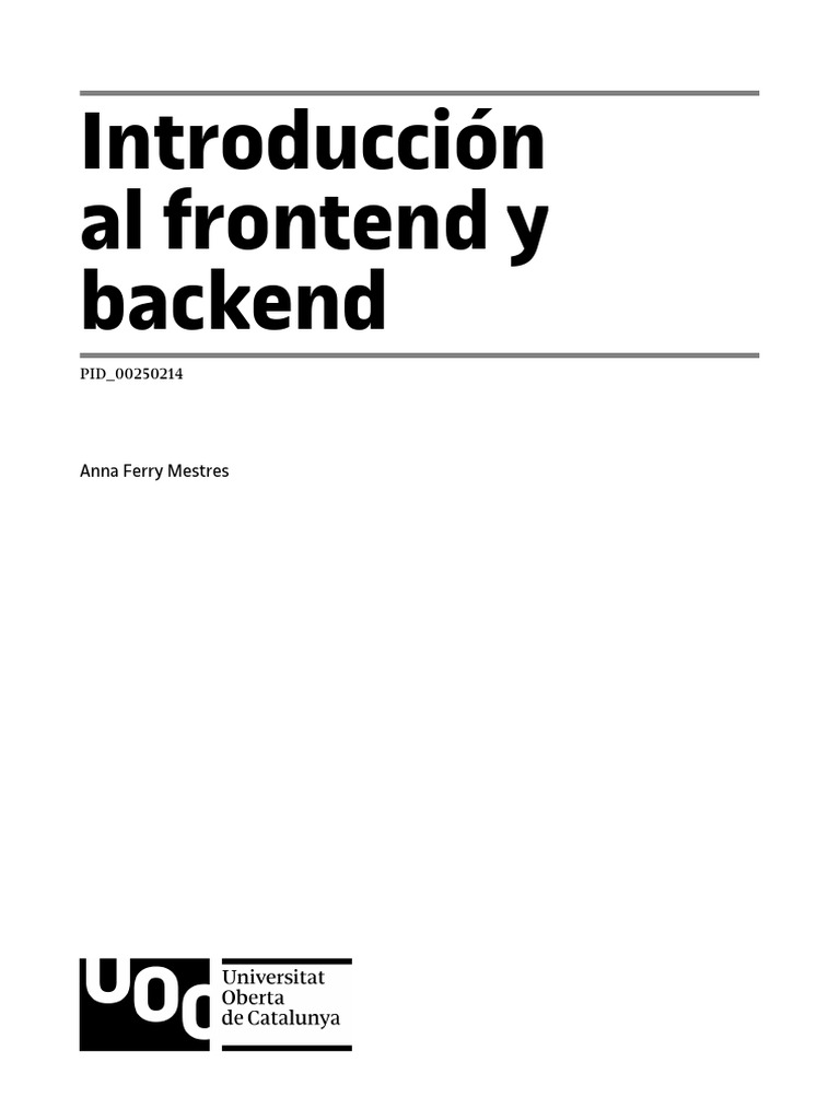 Guía Básica de Frontend y Backend | PDF | Aplicación web | Mi sql