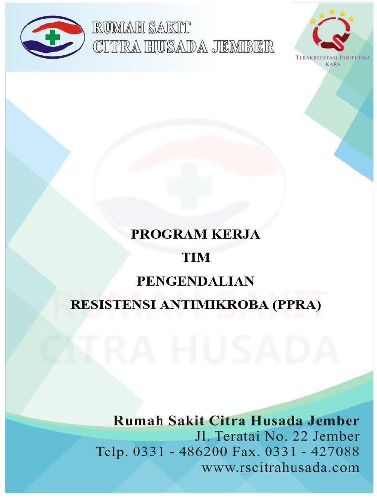 Program Kerja TIM Pengendalian Resistensi Antimikroba (Ppra) | PDF | Pengembangan Diri